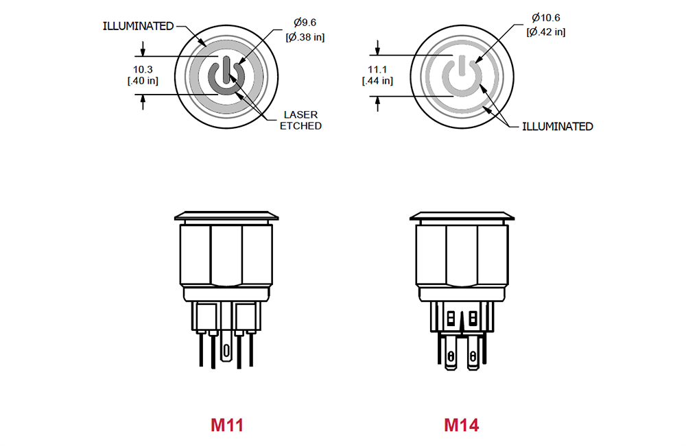 PV8 Illuminated Anti-Vandal Pushbutton Switches - E-Switch | Mouser